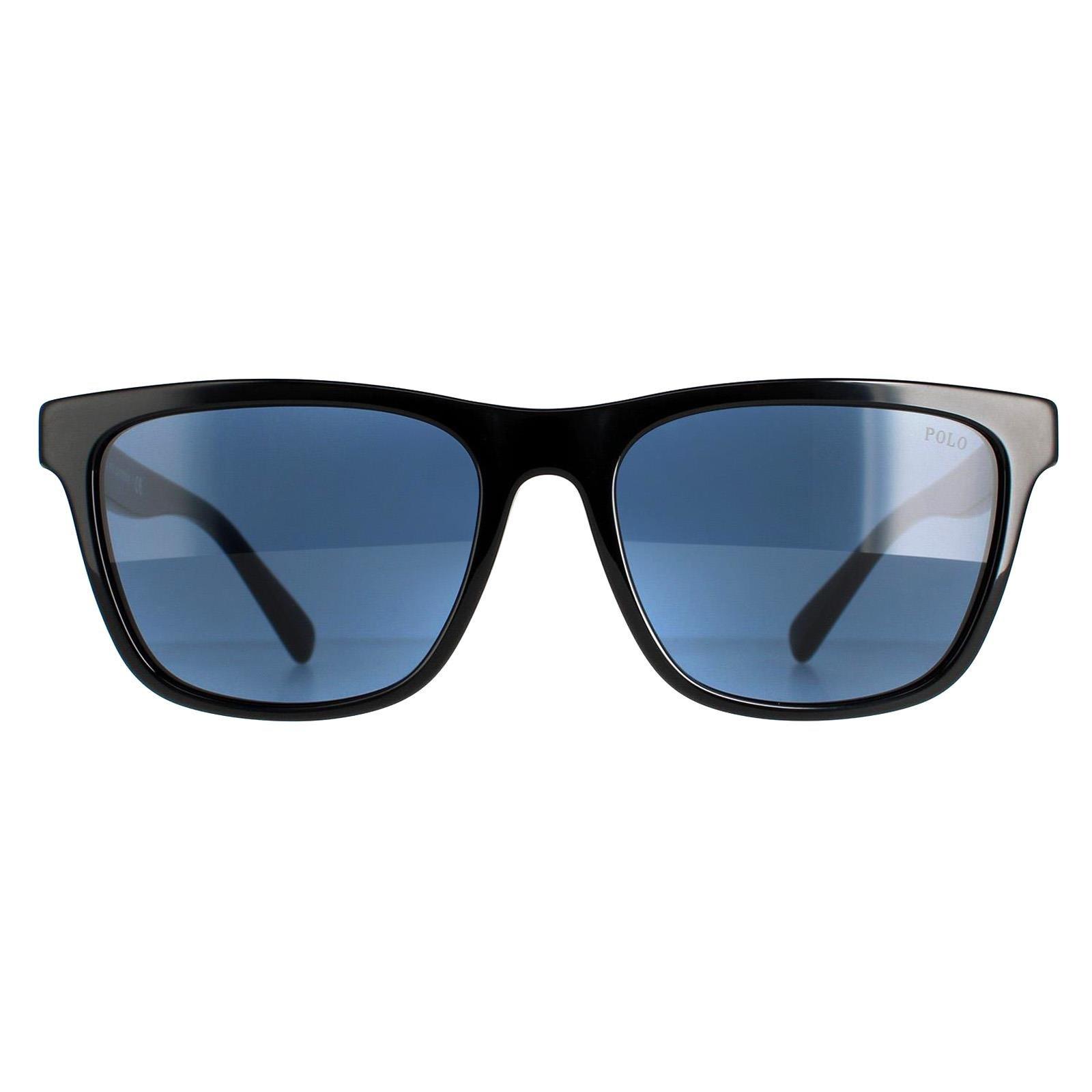 Sunglasses Rectangle Shiny Black Dark Blue Ph4167 Polo Ralph Lauren